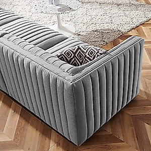 Modway Conjure Sectional, Black Light Gray