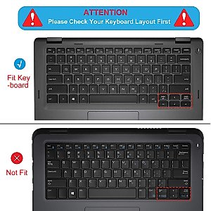 MUBUY Keyboard Cover Design for 13.3" Dell Latitude 5000 Series 5300 5310 Laptop and Dell Latitude 7000 7300 13.3" Laptop Keyboard Protective Skin Without Pointing-Black