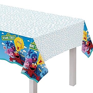 Amscan Everyday Sesame Street Plastic Table Cover - 54" x 96" (1 Piece) - Durable & Colorful Design - Perfect for Kids' Parties, Home Gathering or Preschool