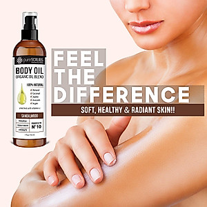 pureSCRUBS Ultra Moisturizing Sandalwood Body Oil Spray For Dry Skin, Massage, Cuticles & More, Organic Blend of Jojoba, Argan, Coconut, Sweet Almond & Avocado Oils Enriched with Vitamin E, Lg 4oz