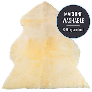 DMI Natural Sheepskin Medical Bed Mattress, Sheepskin for Bed Sores, Pressure Pad, Wool Mattress Pad, Bed Sore Prevention, Washable, 8 to 9 Square Feet, Beige