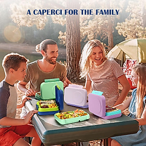 Caperci Heavy Duty Bento Box Adult Lunch Box - Leak-Proof Large Lunch Containers with Removable Ice Pack & 3 Compartments for Adults & Big Kids, BPA-Free, 1300mL/5.5 Cups (Dark Gray)