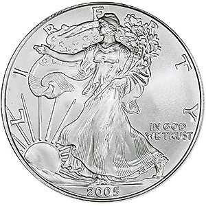 2005 American Silver Eagle .999 Fine Silver Dollar Uncirculated US Mint with Our Certificate of Authenticity