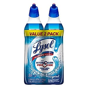 Lysol Toilet Bowl Cleaner Gel, For Cleaning and Disinfecting, Bleach Free, Ocean Fresh Scent, 24oz (Pack of 2)