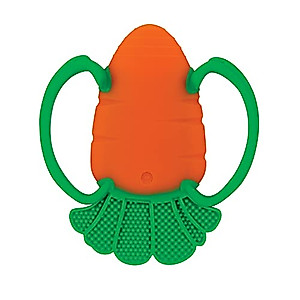 Nuby Veggie Teether for Teething Relief - Soft Baby Teething Toy - 3+ Months - Carrot