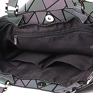 Geometric Luminous Purses and Handbags Holographic Reflective Crossbody Bag Irredescent Flash Rainbow Tote (MO.3)