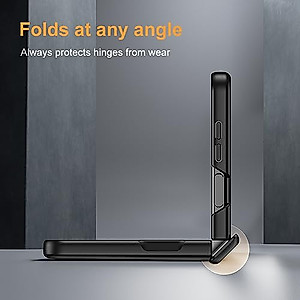 LEIAU for Samsung Galaxy Z-Flip-5 Case: [Full Cover Hinge Protection] Slim Phone Case for Women and Men with Screen Protector Volume Key Protection Wireless Charging for Galaxy Z Flip 5 5G(2023)