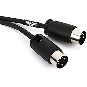 Boss BMIDI-PB2 MIDI Cable with Adjustable Straight/Angled DIN Connectors - 2 foot