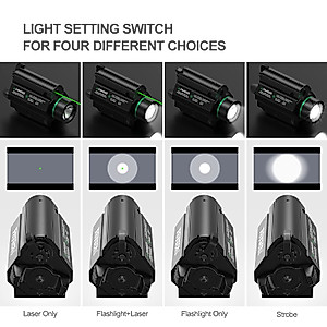 Feyachi LF-68 Green Laser Weapon Light 1000 Lumen LED Flashlight Combo with Picatinny Rail Mount for Pistol Rifle Rechargeable
