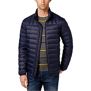 Tommy Hilfiger Men's Lightweight Water Resistant Packable Down Puffer Jacket (Standard and Big & Tall), Midnight, 2X Big