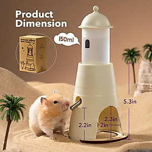 MEWOOFUN Hamster Water Bottle with Stand & Hideout Space for Dwarf Hamsters Gerbils Mice (150ml)
