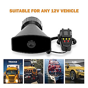 Car Siren Speaker 100W 12V 5 Tone Sound Mic PA System Emergency Sound Amplifier …