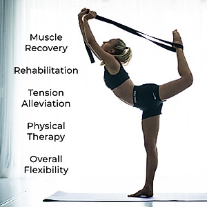 Sunshine Yoga 10-Pack Yoga Strap, 8-Foot Yoga Straps With Anti-Slip D-Ring Buckle, Adjustable Leg Stretching Strap for Muscle and Hamstring Stretch, Exercise Strap for Schools and Studios, Black