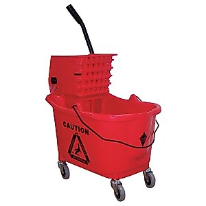 Mop Bucket and Wringer, 8-3/4 gal, Red