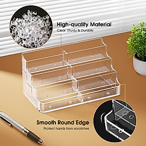 MaxGear Acrylic Business Card Holder for Desk Multiple Business Card Holders, Business Card Stand Business Card Display Holder, Clear Plastic Business Card Holder Display Office, 8 Pocket