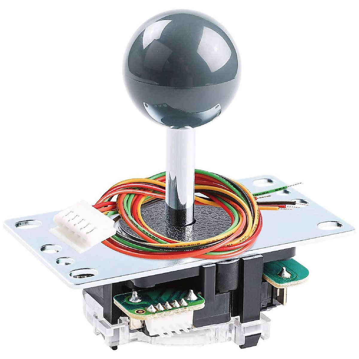 Sanwa GT-Y Octagonal Gate + SANWA JLF-TP-8YT Original Joystick Gray - for Arcade Jamma Game 4 & 8 Way Adjustable, Compatible with Catz Mad SF4 Tournament Joystick (Gray Ball Top) S@NWA