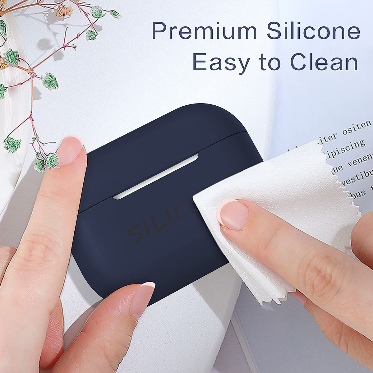 MILPROX Compatible for AirPods Pro 2nd Case, Protective Skin Cover with Keychain Silicone Strap Rope, Shockproof Soft Slim Cases Accessories Compatible for AirPods Pro 2 - White