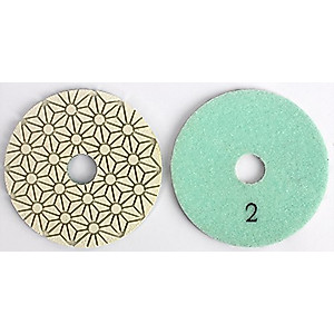 Z-LION 4" Inch Wet 3 Step Diamond Polishing Pad Abrasive Disc for Granit Marble Concrete Flexible Grinding
