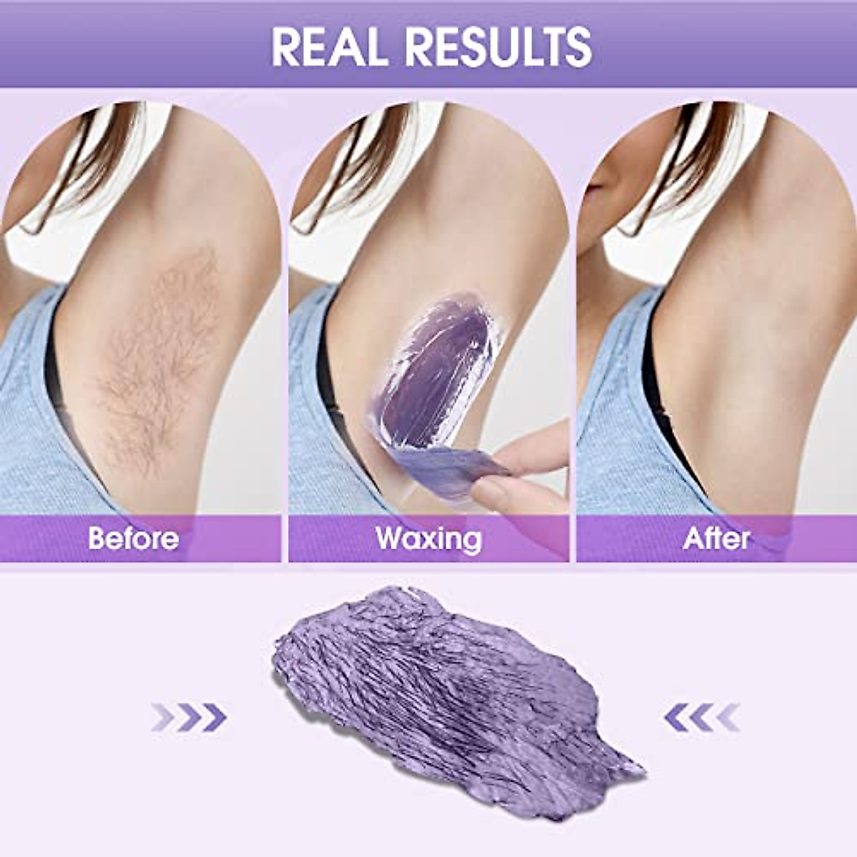 Waxing Kit for Women Men - XUISUOZ Digital Wax Warmer for Hair Removal with 5 Pack Hard Wax Beans and 20 Applicators, Waxing Kit for Legs, Face, Underarm, Bikini, Sensitive Skin