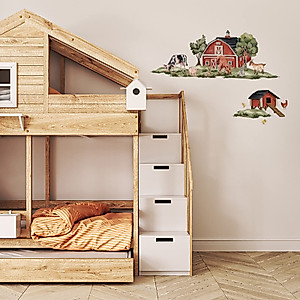 SUPERDANT Farm Landscape Animals Wall Stickers 8 Style Farm Animals Wall Decor Birds Sheep Chickens Wall Decals Removable Vinyl Art Mural Decals for Bedroom Living Room Nursery Decoration