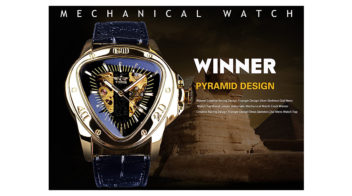 Winner Fashion Mechanical Watch - Unique Triangle Design