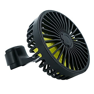 Kwak's Car Fan for Backseat,USB Baby Pet Car Seat Rear Seat Headrest Fan 3 Speed Vehicle Clip Fan with 5 Piece Fan Blades for Car Truck Van