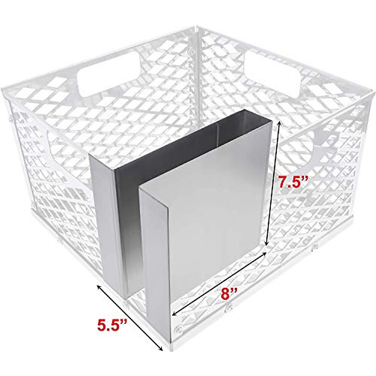 Minion Method for Oklahoma Joe Charcoal Firebox Basket, Maze Bars for Most Charcoal Ash Basket, Stainless Steel, 8 x 5.5 x 7.5 inches