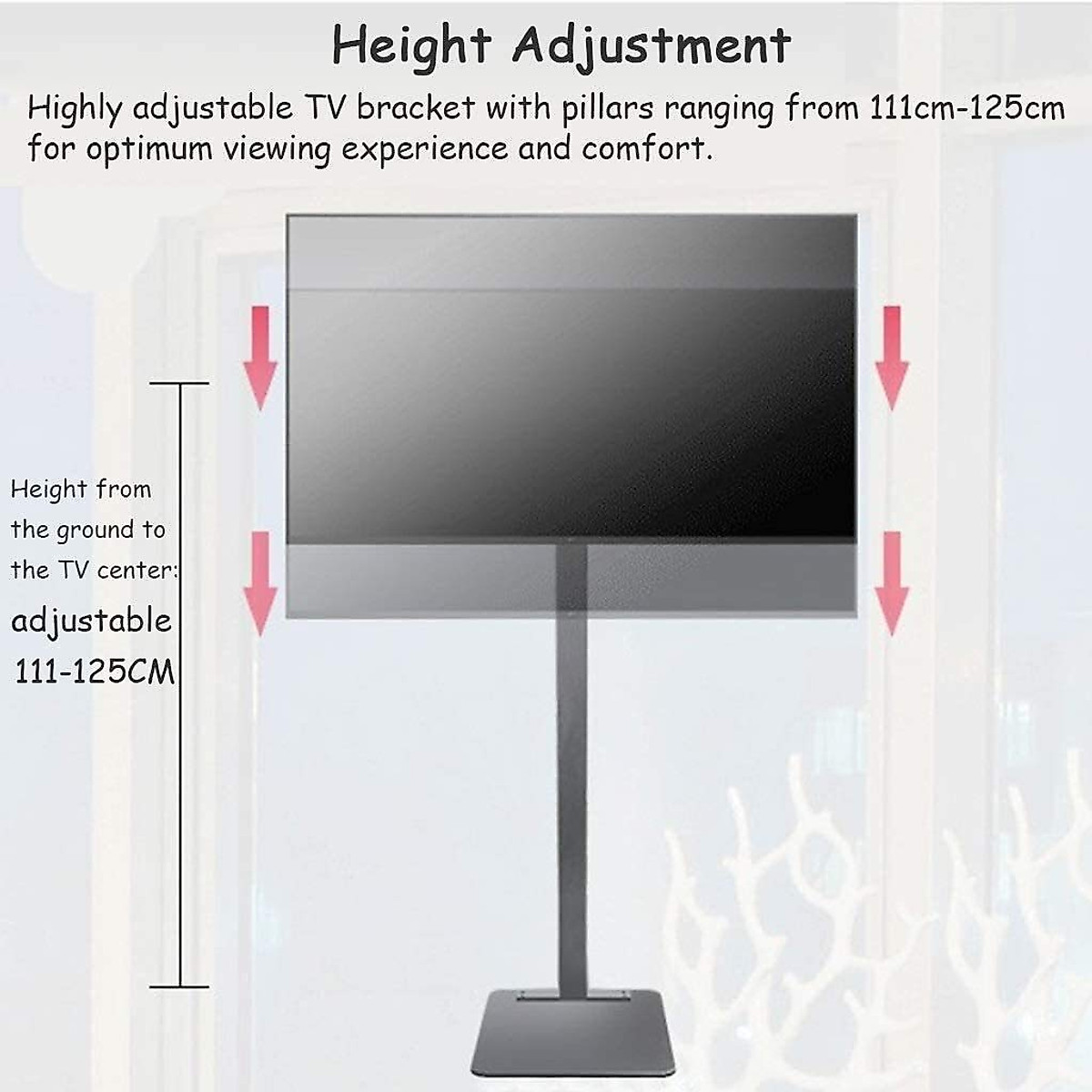 TV Brackets for Wall Mount Tall TV Stand for 65 Inch TV Corner Unit,Black Adjustable Heavy Duty Swivel Universal Floor Stands for for Plasma/LCD/LED OLED TVs