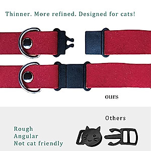 Personalized Anti Strangulation Kitten Cat Collars with Bell Breakaway Quick Release Custom Engraved Cat Collar with Name Tag Adjustable Red Cute Cat Collars for Male Female Boy Girl Cats