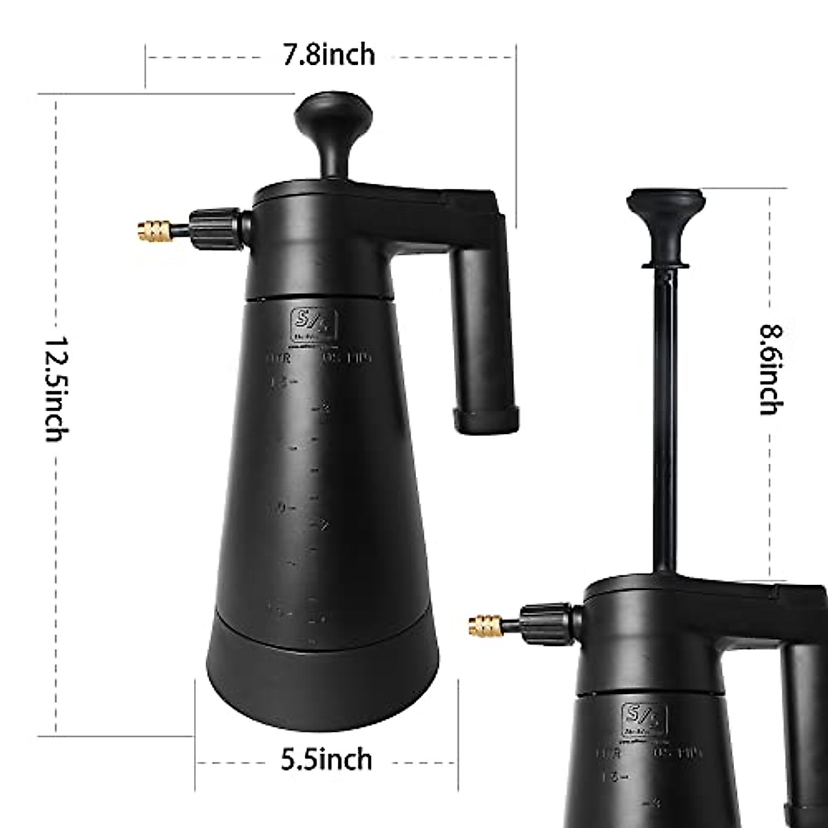 FLORA GUARD 0.4 Gallon Handheld Garden Pump Sprayer - Adjustable Nozzle, Pressure Pump, Safety Valve, Pressure Water Spray Bottle Ideal for Watering, Fertilizing, and Other Cleaning Solutions (1.5L)