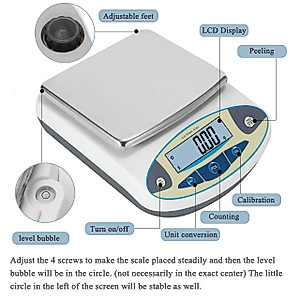 Bonvoisin Lab Scale 3000gx0.01g High Precision Electronic Analytical Balance 0.01g Accuracy Laboratory Lab Precision Scale Digital Kitchen Balance Scale Jewelry Scale Scientific Scale (3000g, 0.01g)