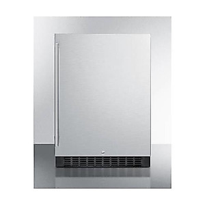SPR627OS 24" 4.6 Cu. Ft. Capacity Frost-Free Outdoor Compact Refrigerator with Lock Digital Thermostat Professional Handle and Adjustable Glass Shelves in Stainless Steel