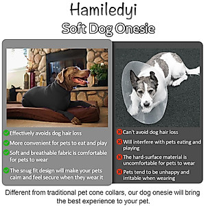 Hamiledyi Dog Onesie Anti-Licking Dog Bodysuit Spay Surgical Recovery Suit for Dogs Pet Cone Alternative After Surgery Full Body Dog Shedding Suit for Female Male Neuter Dogs Claming Pajamas (XL)