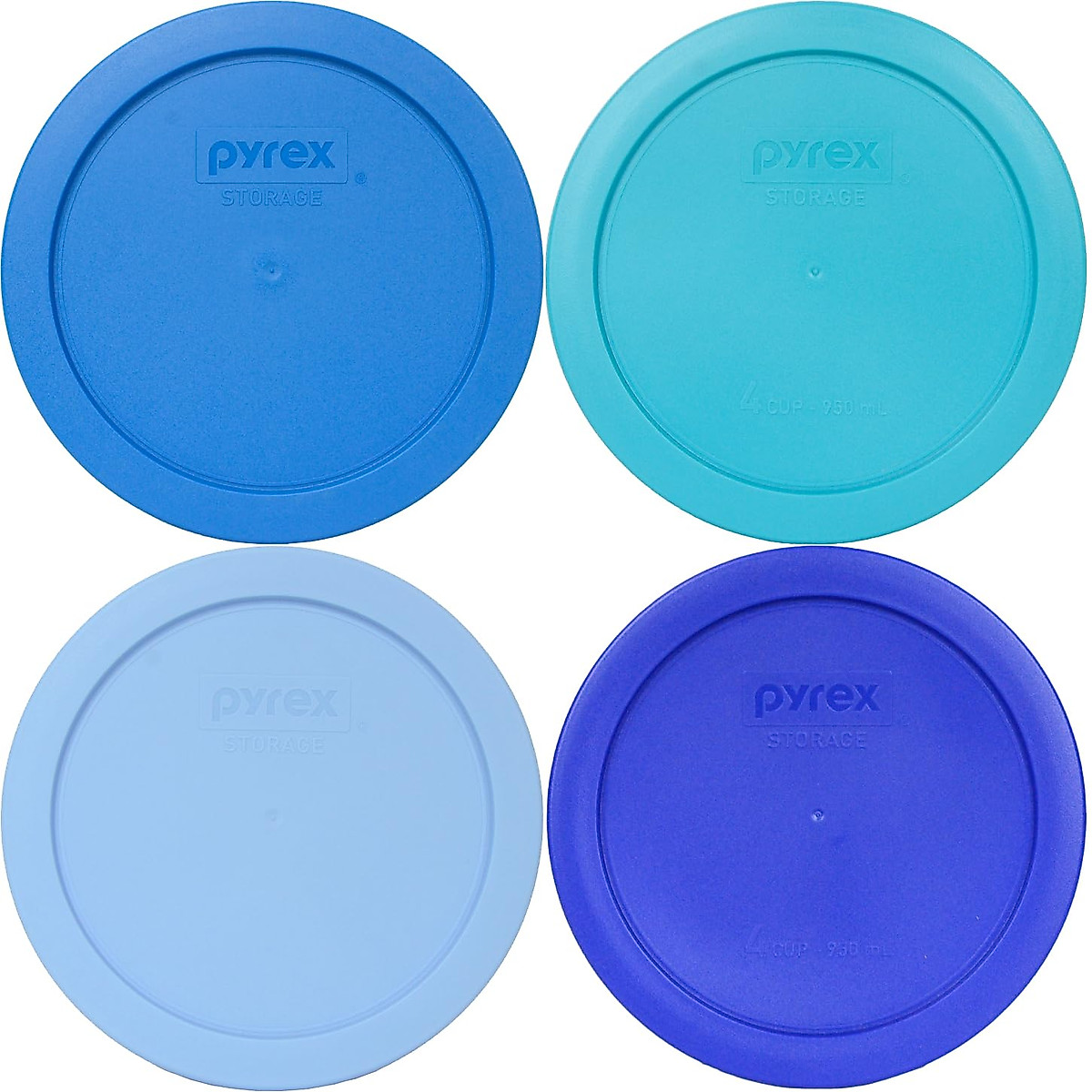 Pyrex 4 Lid Layers of Ocean Water Color Scheme for Pyrex Models 7201 Glass Bowls