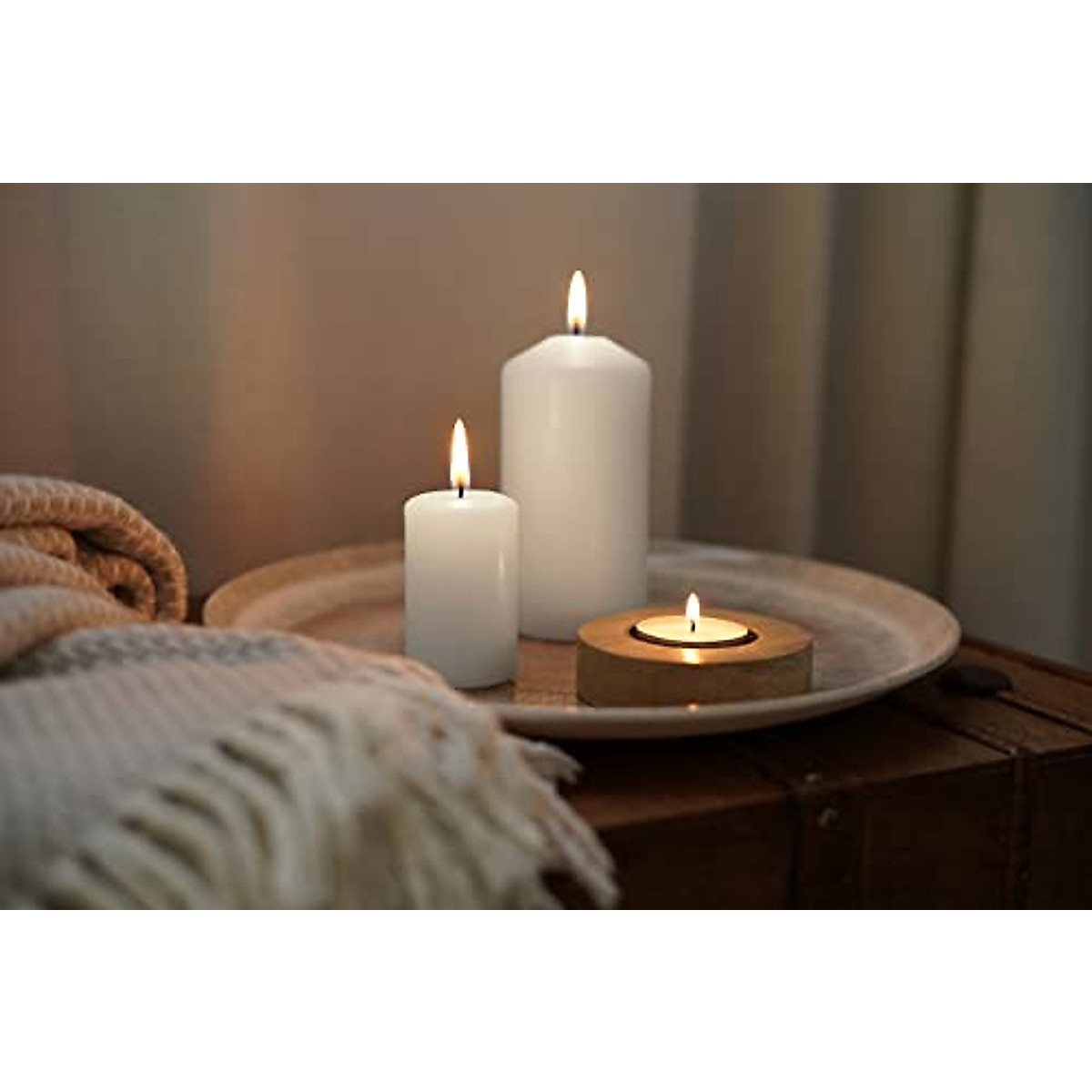 Hofer White Pillar Candles - Set of 20 Unscented Small Candles in Bulk - 1.57 x 2.76 Inch - 11 Hours Long Burning Decorative Candles - Dripless Wax - Smokeless Wick - RAL Quality - Made in Austria