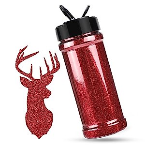HTVRONT Red Fine Glitter for Crafts - 200g/7oz Extra Fine Glitter for Resin, Portable Ultra Fine Glitter for Tumblers & Ornaments & Cosmetic & Painting Craft Glitter Nails Glitter