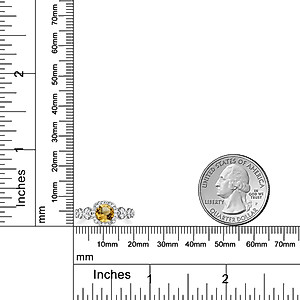 Gem Stone King 925 Sterling Silver Yellow Citrine Engagement Ring For Women (1.02 Cttw, Gemstone Birthstone, Available in Size 5,6,7,8,9)