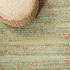SAFAVIEH Cape Cod Collection Accent Rug - 3' x 5', Green, Handmade Flat Weave Jute, Ideal for High Traffic Areas in Entryway, Living Room, Bedroom (CAP851C)