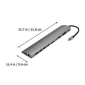 OSALADI USB Hub USB Hub USB Hub USB Hub USB Hub USB Hub USB Hubs Aluminium Alloy Computer Converter Type- c Hub 11- in- 1 Hub Dock Station USB Docking Station Adapter