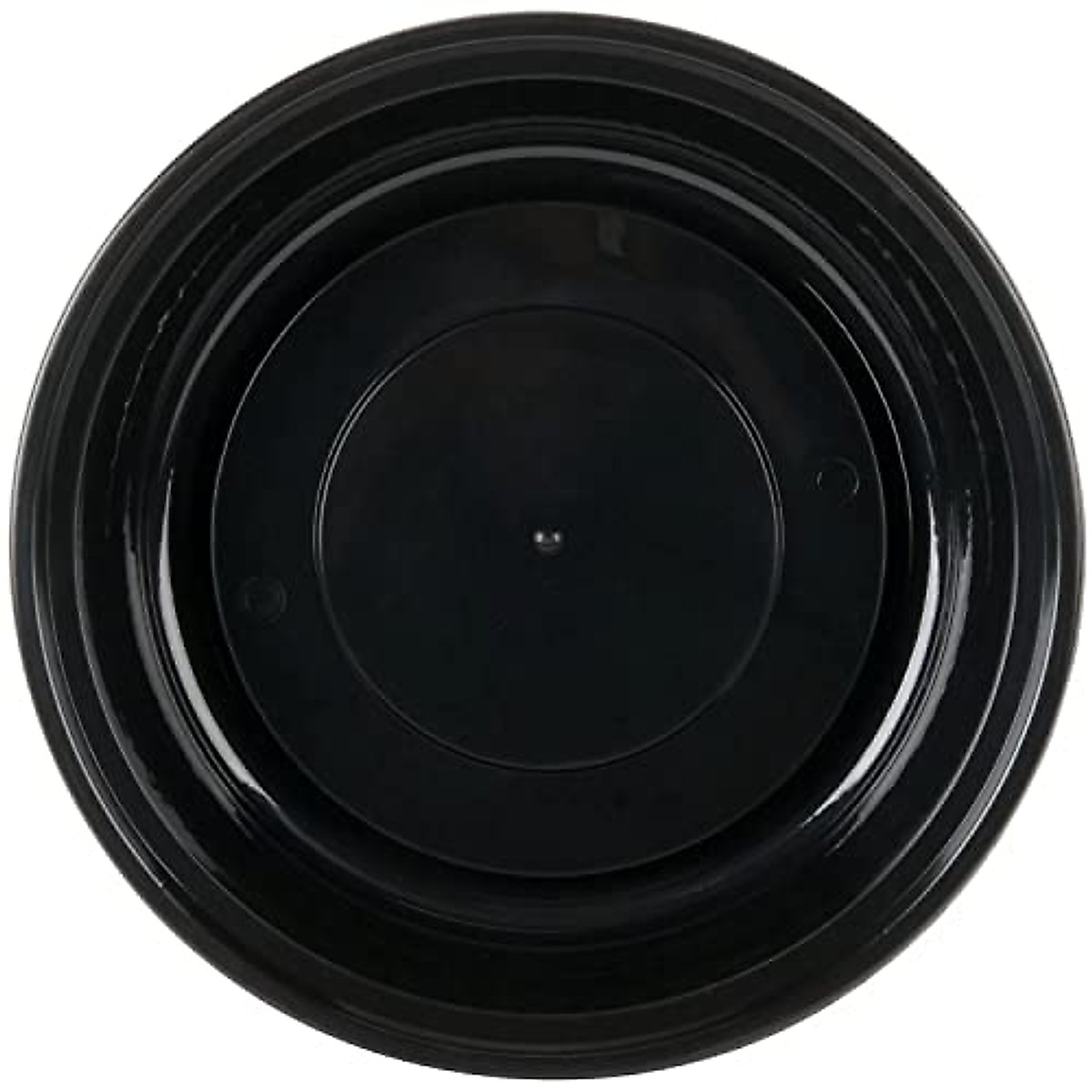 VeZee 48 oz. Black Round Plastic Meal Prep Containers with Clear Dome Lids| Bento Box, BPA Free, Stackable, Microwave/Dishwasher/Freezer Safe|10CT