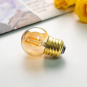 LDCHIUEN G40 G14.5 E26 LED Bulb Amber 1W Low Watt Edison Bulb 10 Watt Warm White 2200K Vintage LED Globe Night Light Bulb for Ceiling Fan, Chandelier, Vanity Light Bulb 6Pack