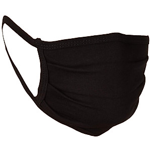 Amazon Essentials Reusable Face Cover, Black (Pack of 3)