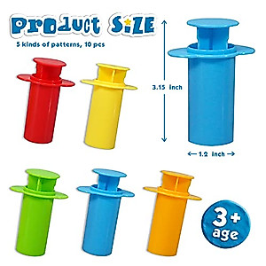 RIMOBUL 10 Pack Clay Dough Tools Set & Play Dough Non-Toxic Modeling Dough Extruders Set - Assorted Colors