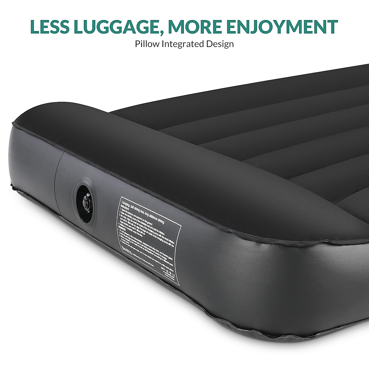 Bestrip Air Mattress Twin Size Inflatable Bed with Electric Air Pump Single Camping Blow Up Mattress, Camping Accessories