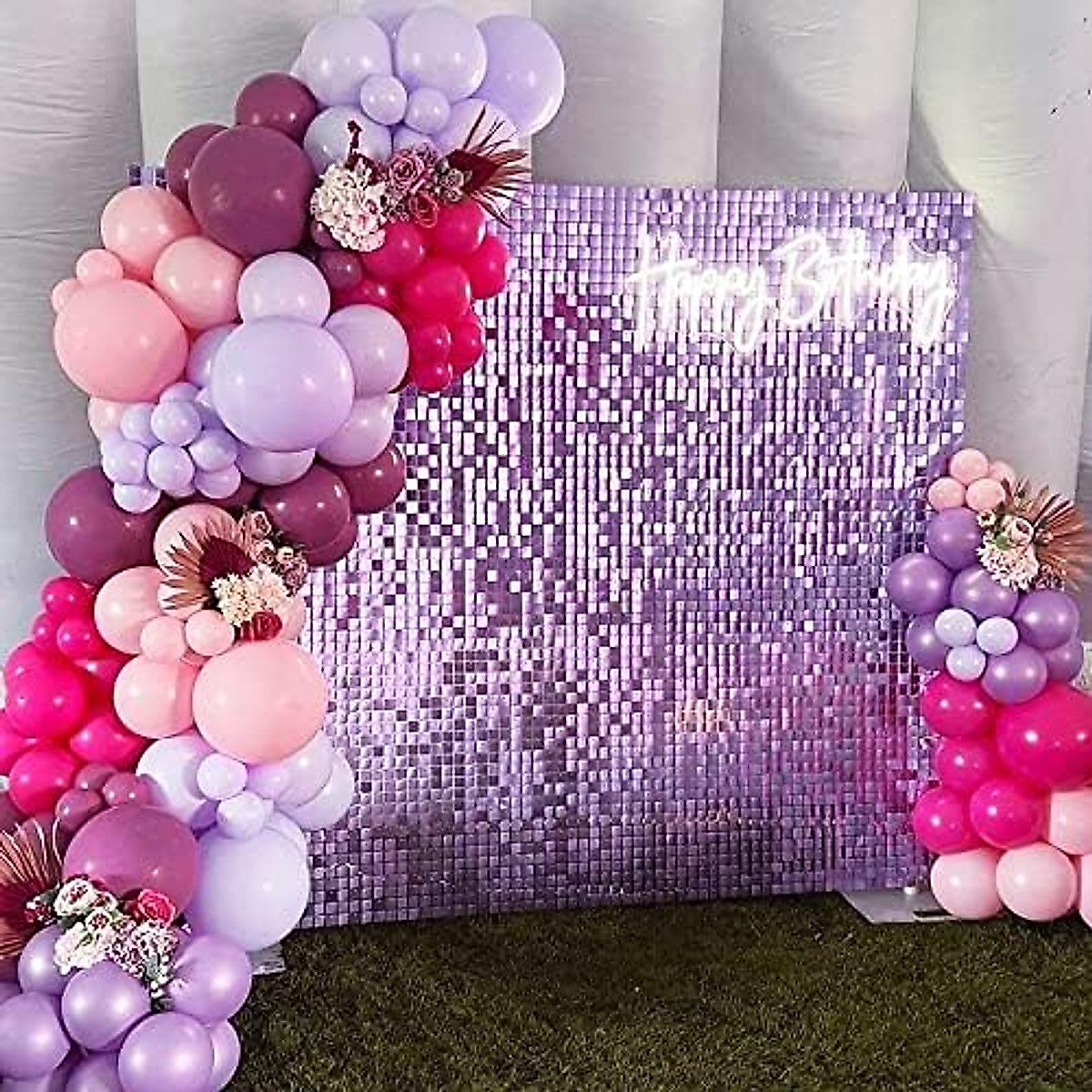 Light Purple Sequin Backdrop Shimmer Wall Backdrop 6ftx4ft Photo Backdrops for Birthday Anniversary Wedding Engagement Decorations