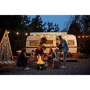 Flame King Smokeless Propane Fire Pit, 19-inch Portable Firebowl, 58K BTU with Self Igniter, Cover, & Carry Straps for RV, Camping, & Outdoor Living