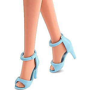 Barbie The Movie Doll, Margot Robbie as Barbie, Collectible Doll Wearing Blue Plaid Matching Set with Matching Hat and Jacket