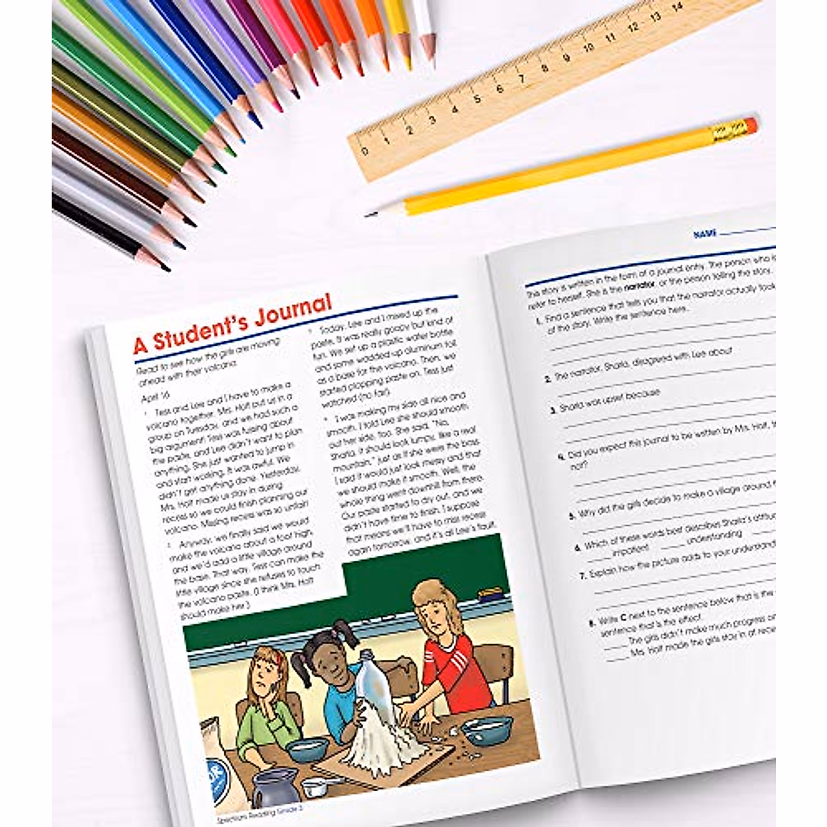 Carson Dellosa 3rd Grade Homeschool Learning Kit—Spectrum Reading and Math Workbooks, Cursive Handwriting Workbook, Division and Multiplication Flash Cards, Posters, and STEM Activities (8 pc)