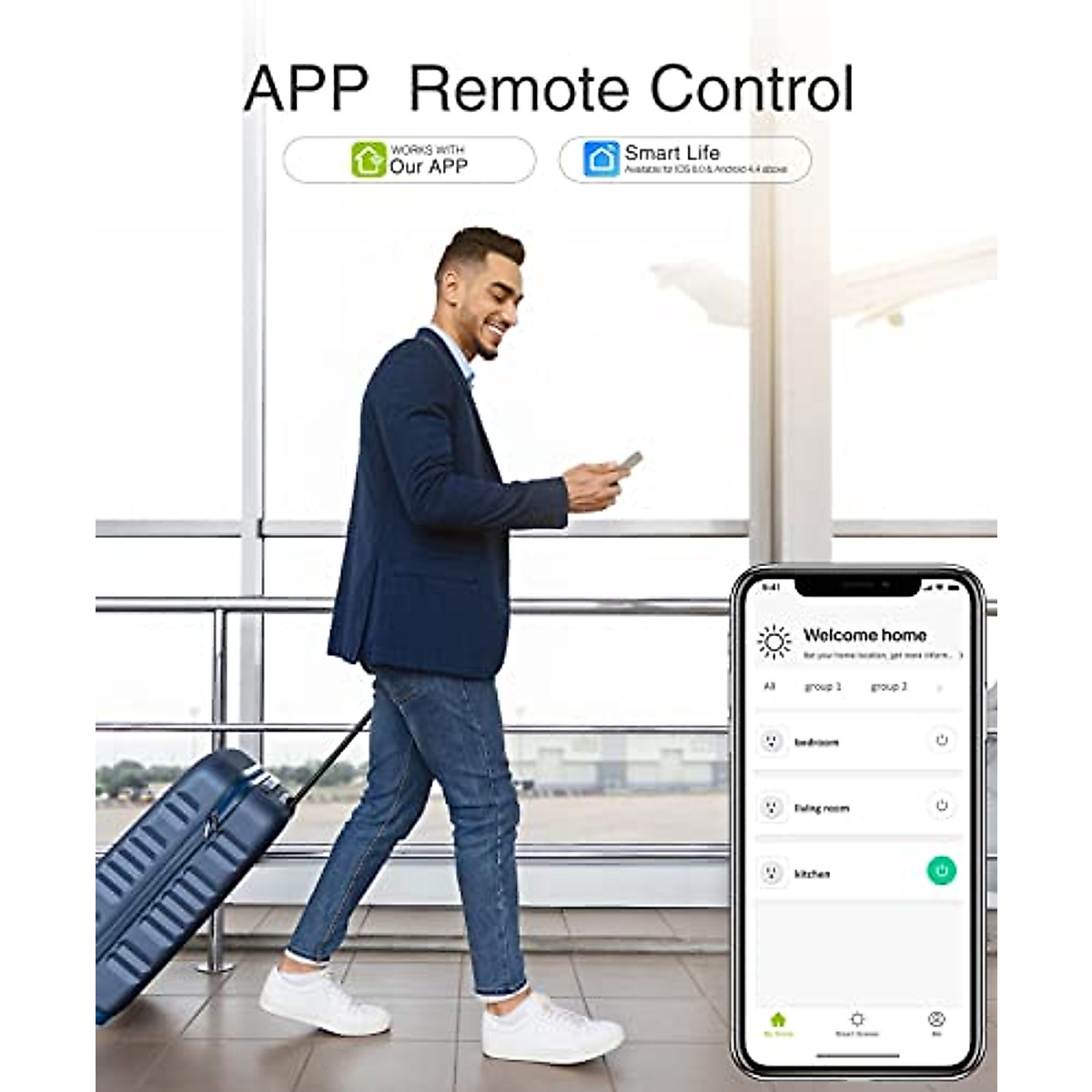 Mini Smart Plug, WISEBOT Wi-Fi Socket Works with Alexa and Google Home, Surge Protector Plug-in Outlet Remote Control and Timer Function, ETL FCC Listed,2.4G Wi-Fi Only,10A 1200W,4-Pack, White