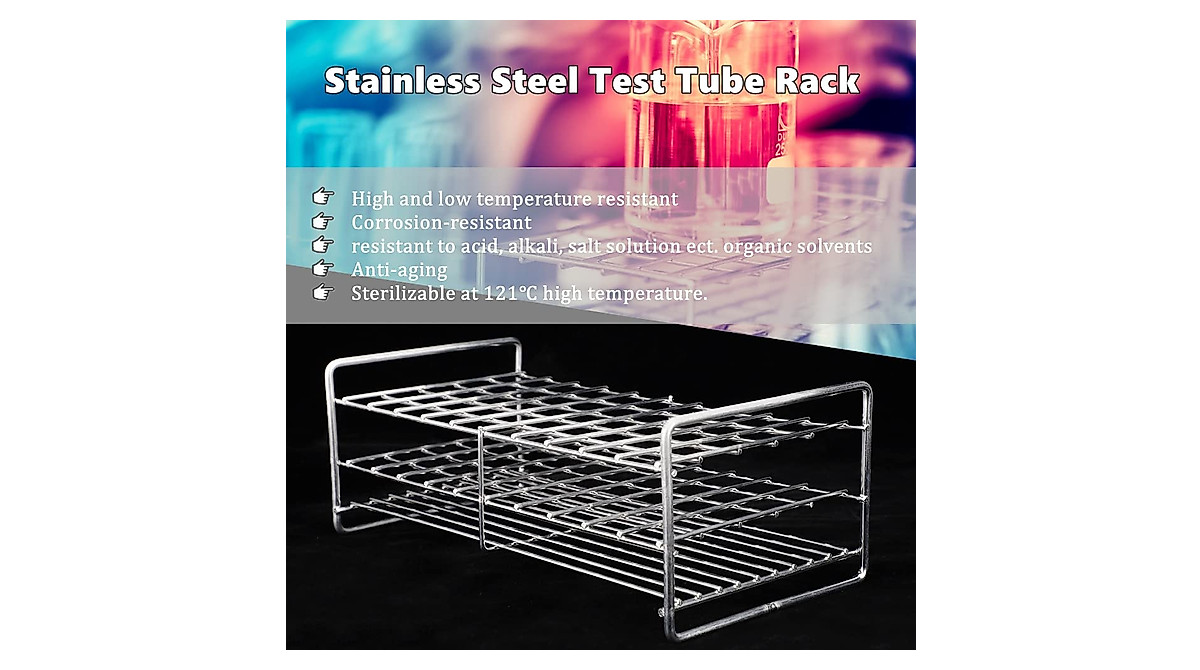 Durable Metal Test Tube Rack with 50-Hole Capacity